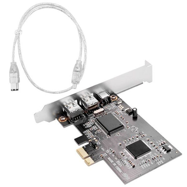 PCI Express X1 PCI-E FireWire 1394A IEEE1394 Controller Card PC+Metal ...