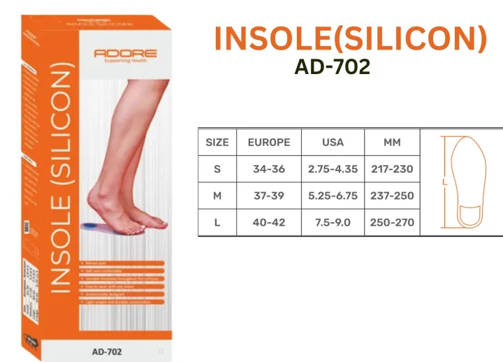 Adore Silicone Gel Arch Support Insoles , Plantar Fasciitis Relief ...
