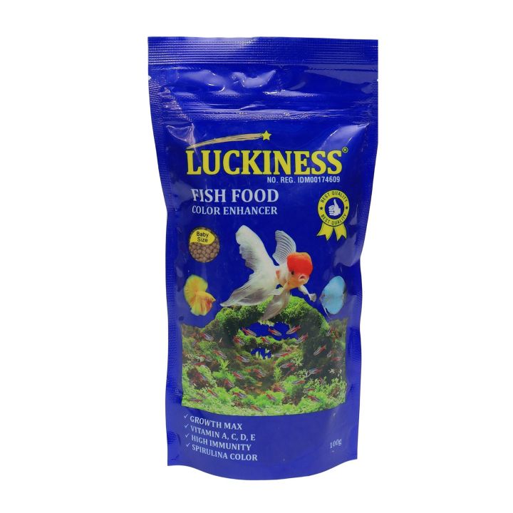 Luckiness Fish Food Color Enhancer 100gm Pellet By Crown Aquatics ...