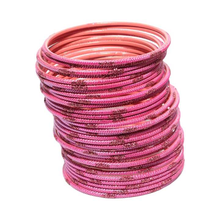 Plain 4 Dozen Pink Color Bangles For Women 2.4 | Daraz.com.np