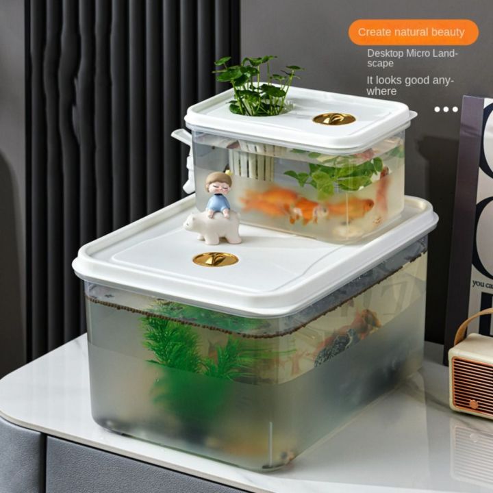 Durable Transparent Fish Tank Fall Prevention Plastic Desktop ...