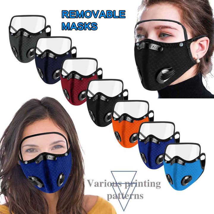 Pm2.5 Breathable Mouth Mask For Face Adult Mask With Eyes Shield ...