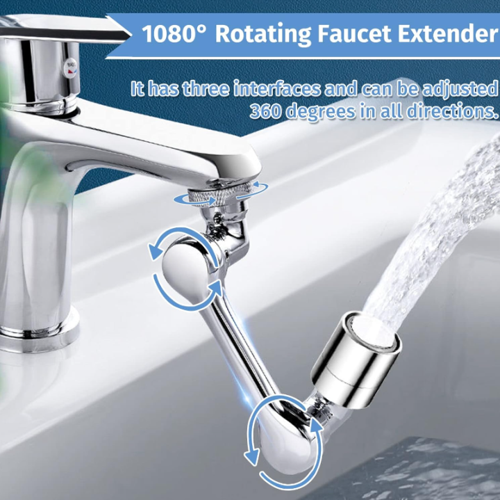 Flexible Rotary Extension 1080 Degrees Rotary Faucet Extender Brass ...