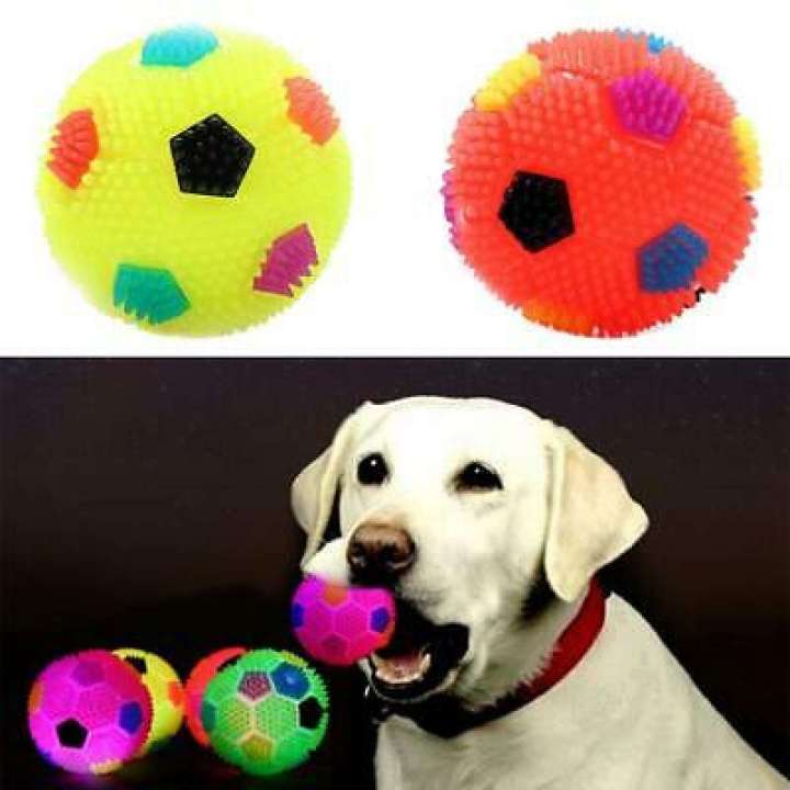 Pet Dog LED Light Up Flashing Play Rubber Training Ball Toy Chasing ...