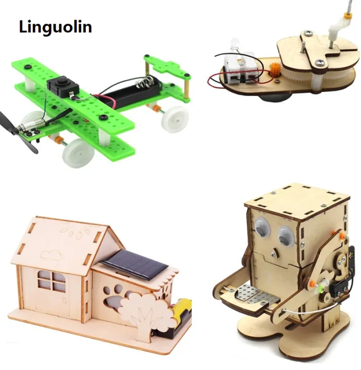 Linguolin Students DIY Wind Vane Model Kit Wooden Kids Children Science ...