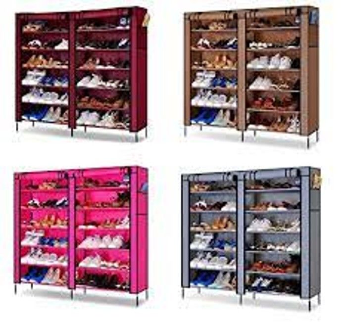 Portable Folding And Covering Metal Stand 6 Layer Shoe Rack | Daraz.com.np