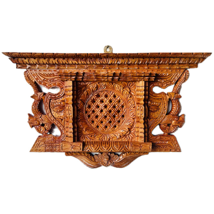 Wooden Hand-Carved Eye Window Aakhi Jhyal Medium Size 18X11 inch For ...