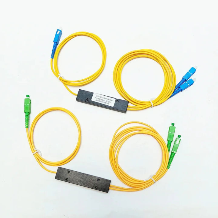SC APC/UPC 1X2 FBT Fiber Optic Cable Cord Sleeve Taper Type Splitter ...