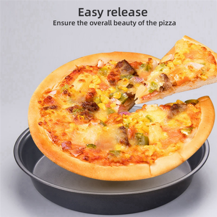 1 PCS Round Pizza Mould Plate Pizza Pan Deep Tray Non-Stick Mold Baking ...