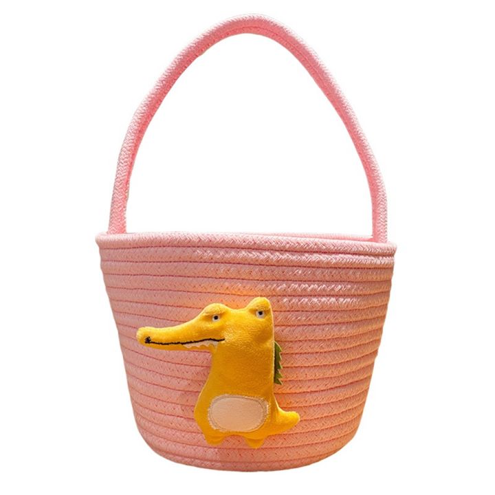 Cartoon Storage Basket Gift Hamper Cotton Rope Woven Basket Hand-Held ...