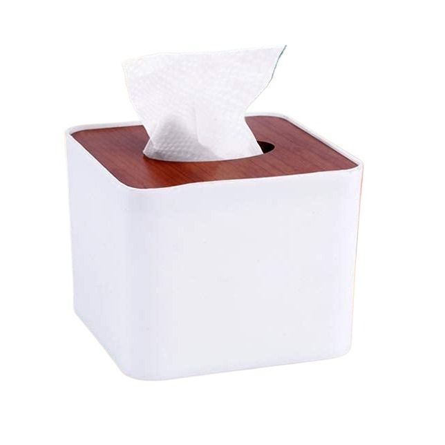 White Square Plastic Tissue Paper Napkin Dispenser With 4 Refill Napkin ...