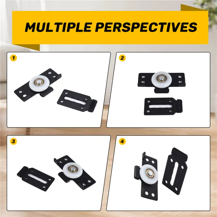 2 pcs Sliding Door Wardrobe Pulleys Small Hanging Wheels Silent | Daraz ...