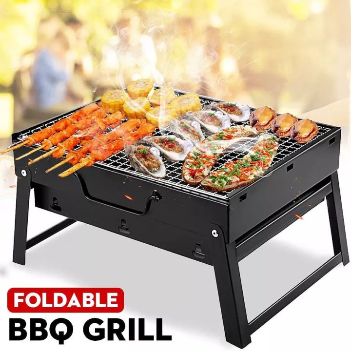 Chrome Plated Portable Outdoor Steel Collapsible Barbeque Grill BBQ BOS | Daraz.com.np