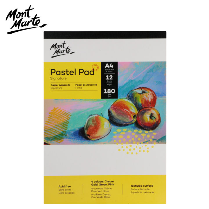 Mont Marte Pastel Pad Acid Free 4 colours 180gsm A4 By KitabKalam ...