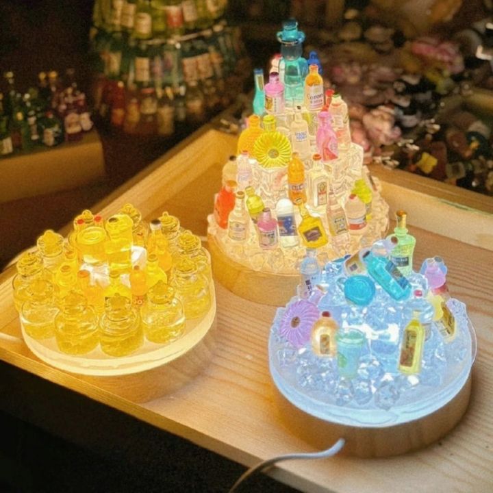Display Stand Wood Night Lamp Base 10cm Art Display Holder Round LED ...