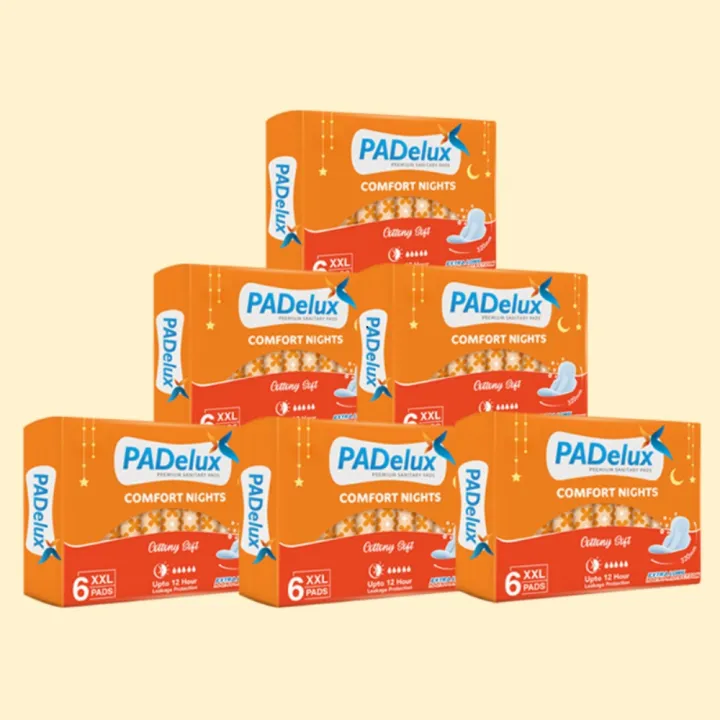 PADelux Sanitary Pads Comfort Nights XXL 320mm- 6 Pads ( Set of 6 ...