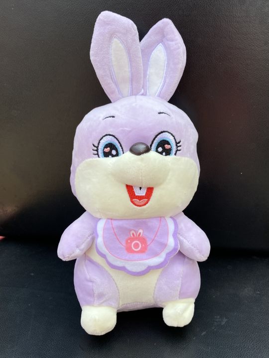 Fluffy Purple Bunny Stuffed Doll- 22 CM Tall- Soft Kid Plush Toy ...