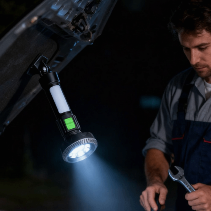 Side Light Function Powerful Main Light LED Flashlight Portable Compact ...