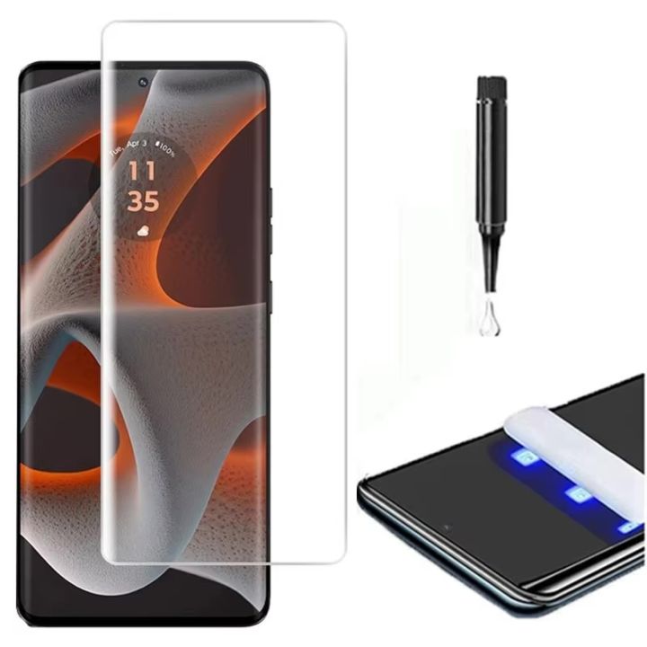 Motorola Moto Edge 50 Fusion UV Liquid Curved Tempered Glass With Uv ...