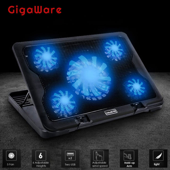 Gigaware Laptop Cooling Fan with 5 Fans and LED Laptop Cooler | Daraz ...