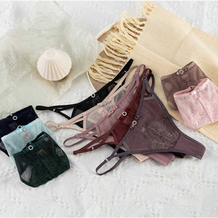 Low Waist Lace Mesh Fabric Soft See-through Hot Thong | Daraz.com.np