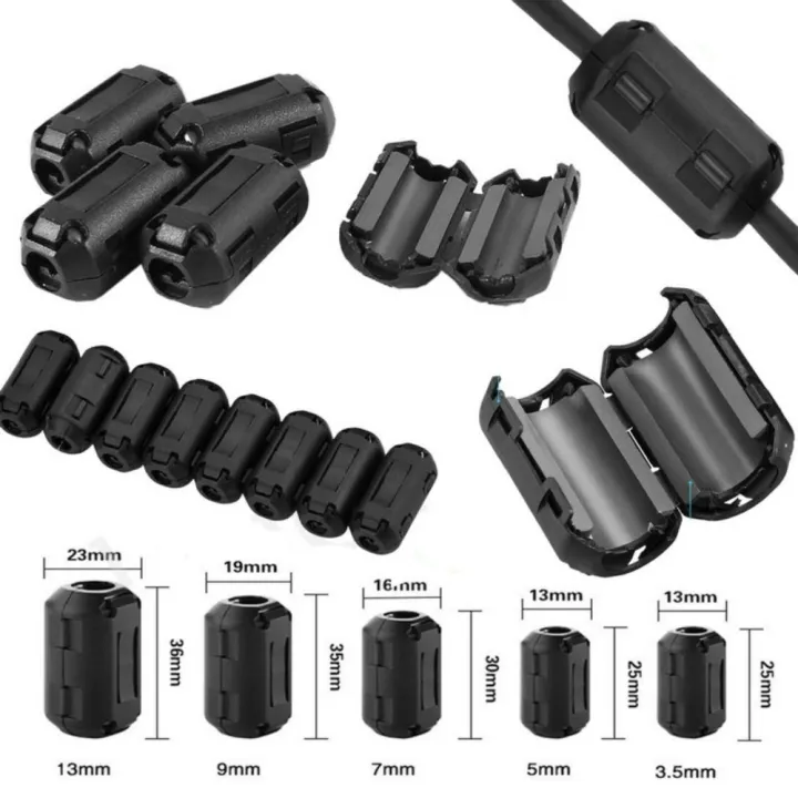 Cover Snap Type Ring Core Ferrite Bead Clamp Black Anti-interference ...
