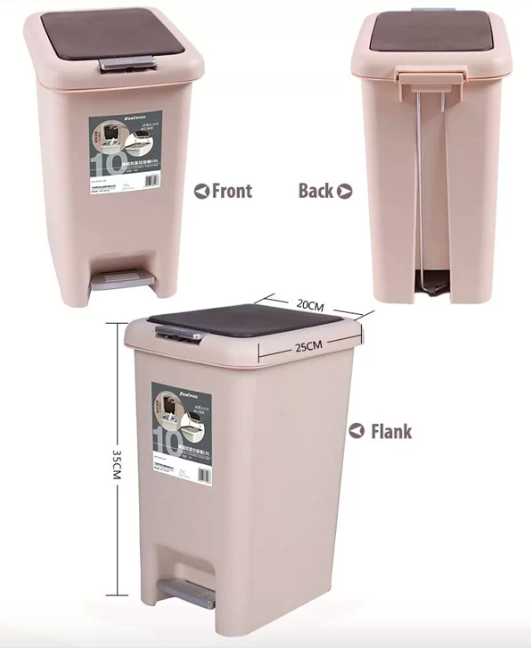 Pedal/Push Trash Can Plastic Pressing Type Trash Can Bucket Large Size ...