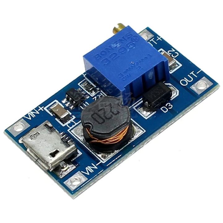 MT3608 2V-28V DC-DC Micro USB Step Up Boost Power Supply Module | Daraz ...