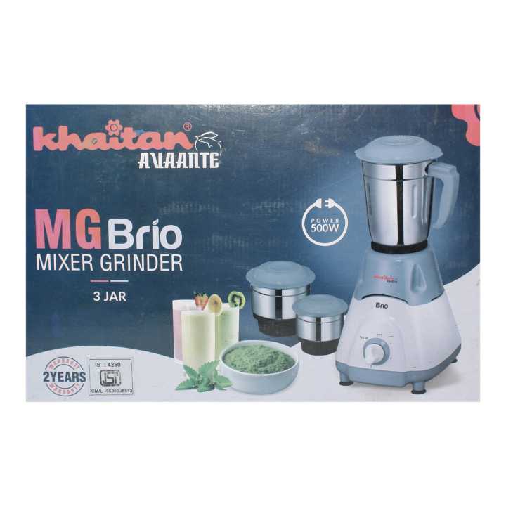 Khaitan Mg Brio 3 Jar Mixer Grinder Ka 202 500W | Daraz.com.np