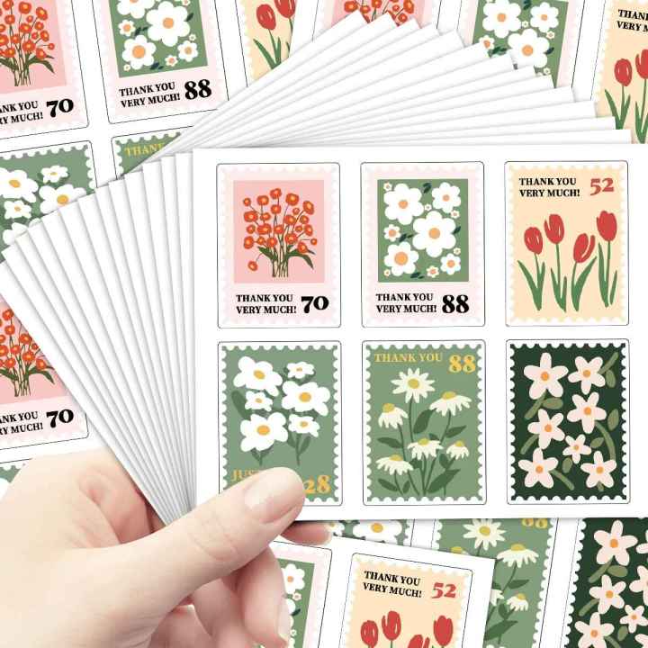 120pcs Box Seal Stickers, Rectangular Gift Package Labels, Thank You ...