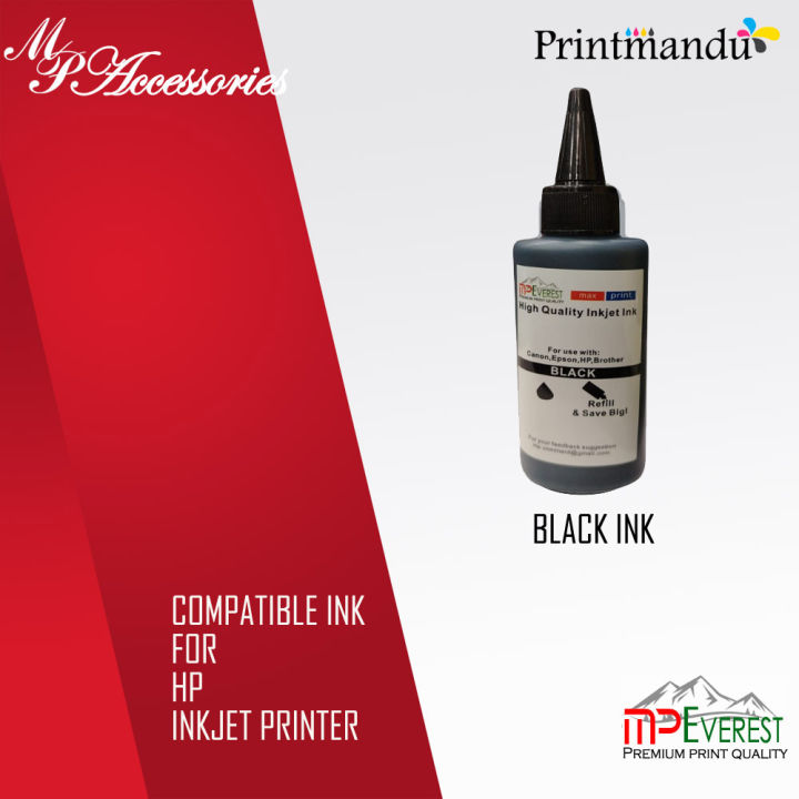 MP Everest Universal Ink For HP Inkjet Printer - Black | Daraz.com.np
