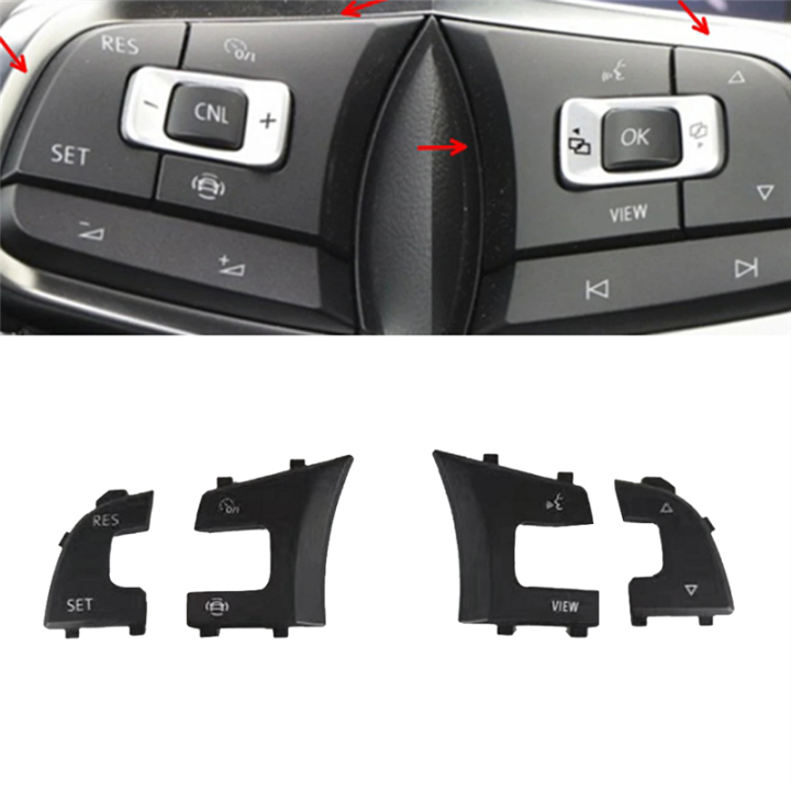 Car Steering Wheel Multifunction Button Cover 5G0959442 Black ABS ...