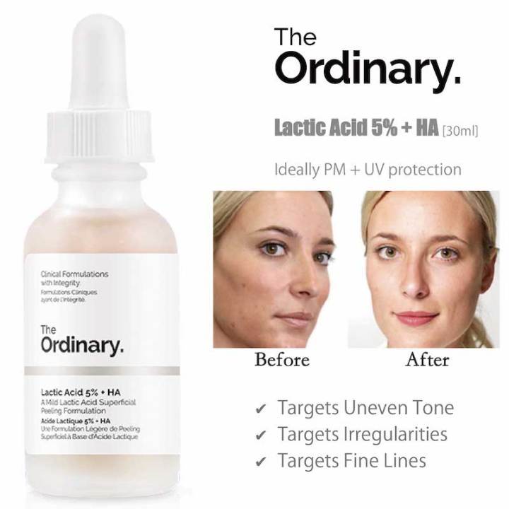 Lactic Acid 10% + HA Serum 30ml - Removes Dead Cells, Pigmentation, Sun ...