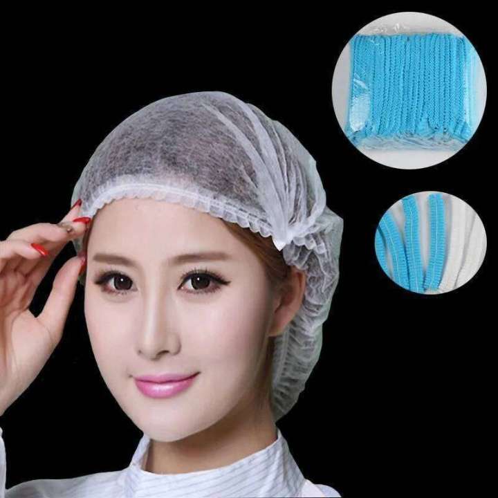 100 pcs/pack Disposable Hair Bun Covers Bouffant Net Breathable Shower ...