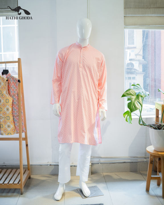 Hathighoda Blush Pink Pattern Kurta Surwal Set | Daraz.com.np