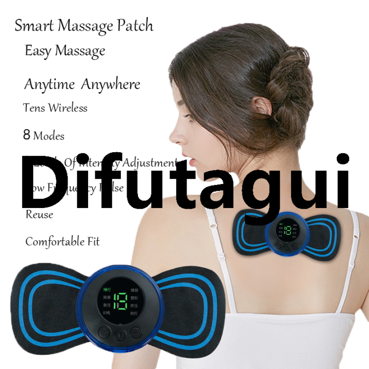 Difutagui 2PC Cervical Spine Pulse Massage Patch LCD Display 8 Mode ...