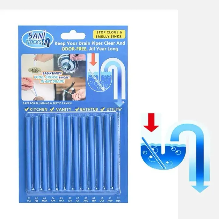 12/set Sani Sticks Oil Decontamination Kitchen Toilet Bathtub Drain ...