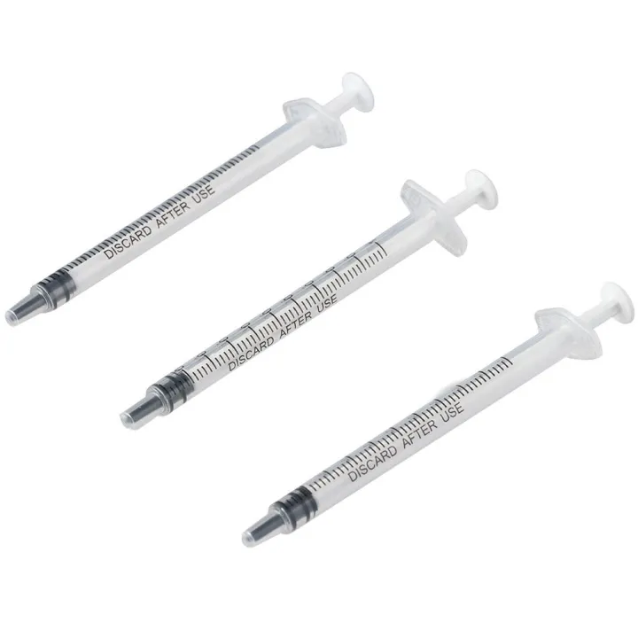 100PCS Non-Sterile 1ml/cc Plastic Syringe Individually Sealed with Cap ...