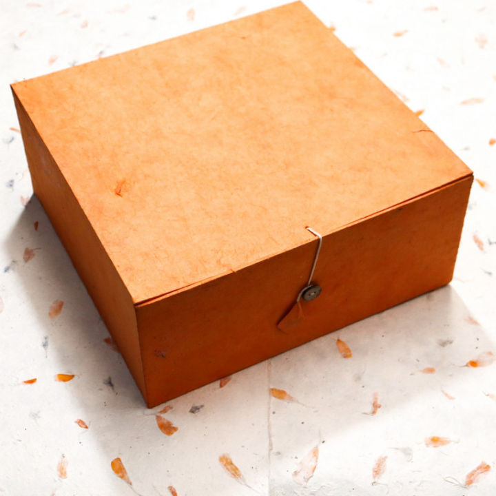 Orange Gift Lokta Paper Box 26 x 26 x 12 (H) cm | Daraz.com.np