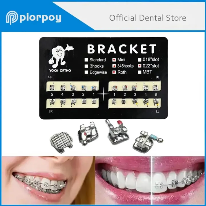 MRK3C PIORPOY Dental Brackets Orthodontic Brace 20 Pcs Metal Monoblock ...