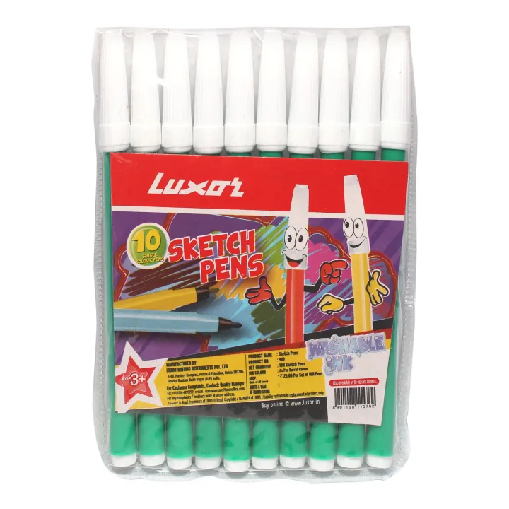 Luxor Sketch Pens Green Color 10 Pcs Set | Daraz.com.np