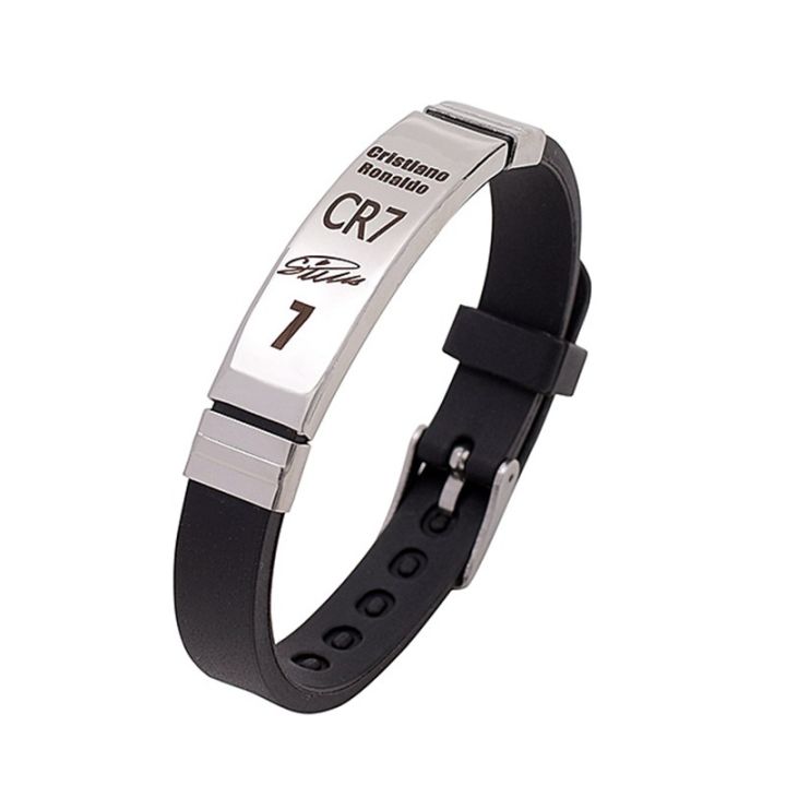 Cristiano Ronaldo Bracelet Football Star CR7 Wristband Adjustable Black ...