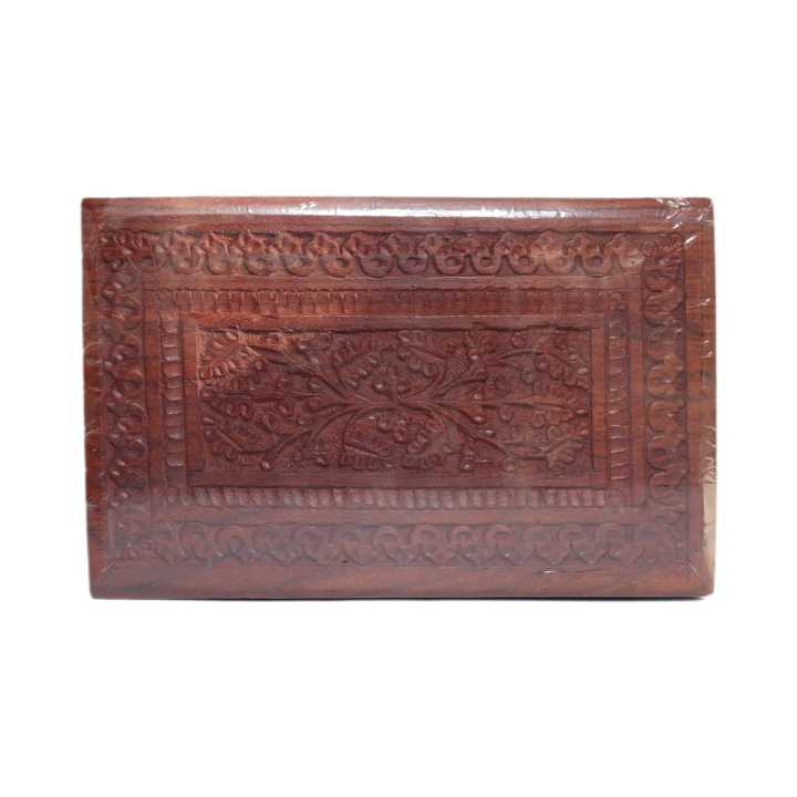 Organic Black & Green Tea Wooden Carving Box | Daraz.com.np