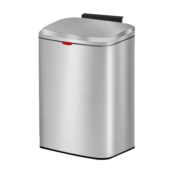 Hanging Kitchen Stainless-Steel Small Trash Can with Lid, 2-In- Compost ...