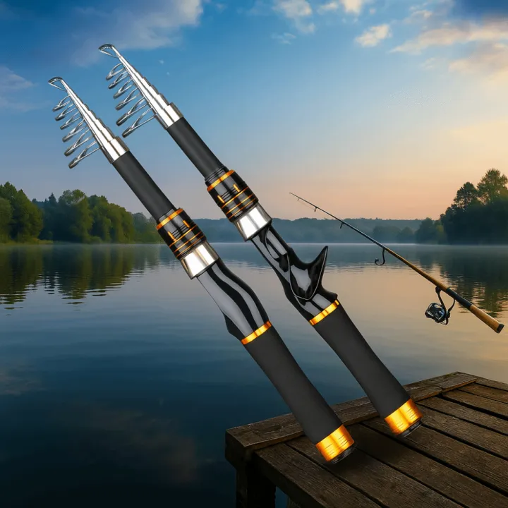 Straight Handle Portable Telescopic Fishing Rod Ultra Short 34cm ...