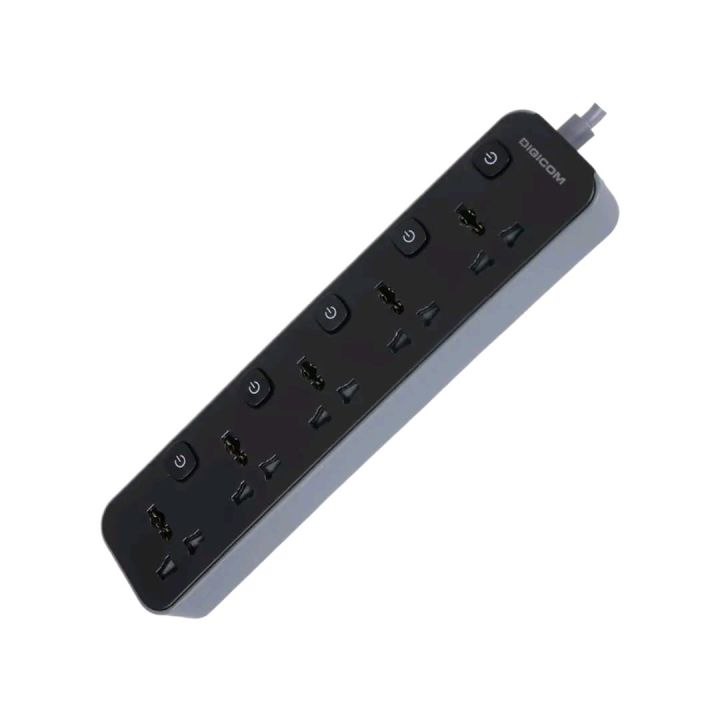Digicom DG-M565 6-Way Power Strip with Individual Switches | Universal ...