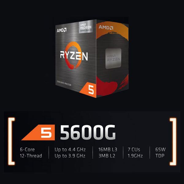 AMD Ryzen 5 5600G Desktop Processor (6-core/12-thread, 19MB Cache, up ...