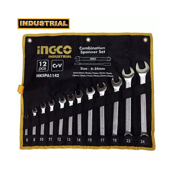 Ingco 12pcs Combination Spanner Set 6-24mm Fine Polished Packed By ...
