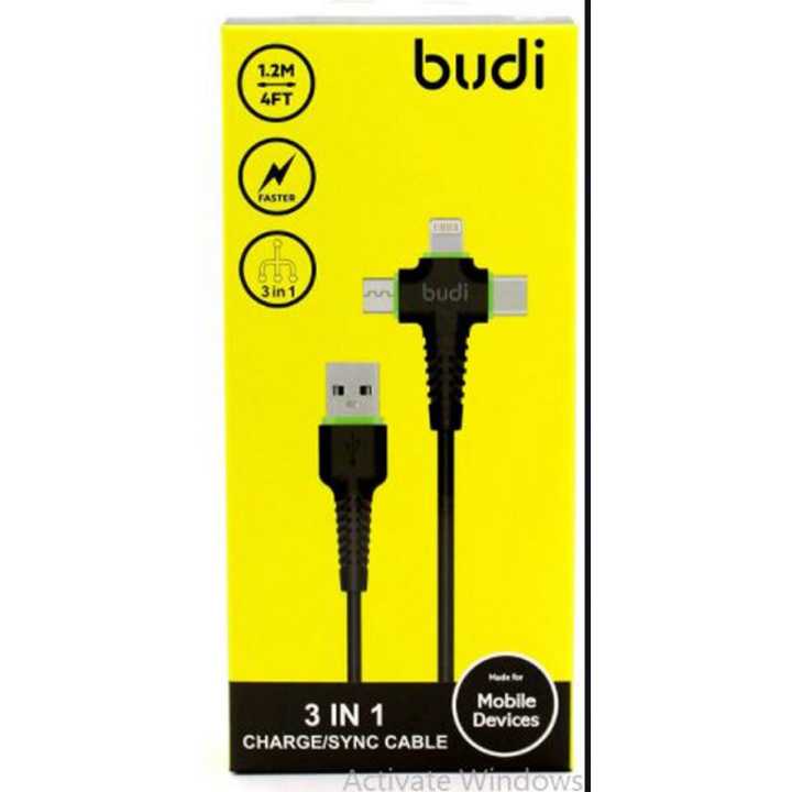 Budi 3 in 1 Charger/Sync Cable | Daraz.com.np