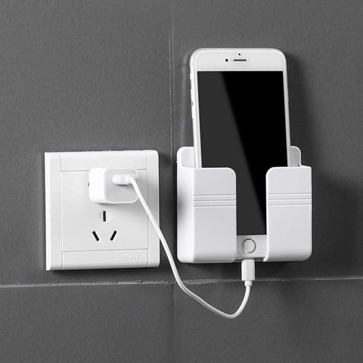 Mobile Phone Charging Hanging Holder Multifunction Wall Mounted Plug ...